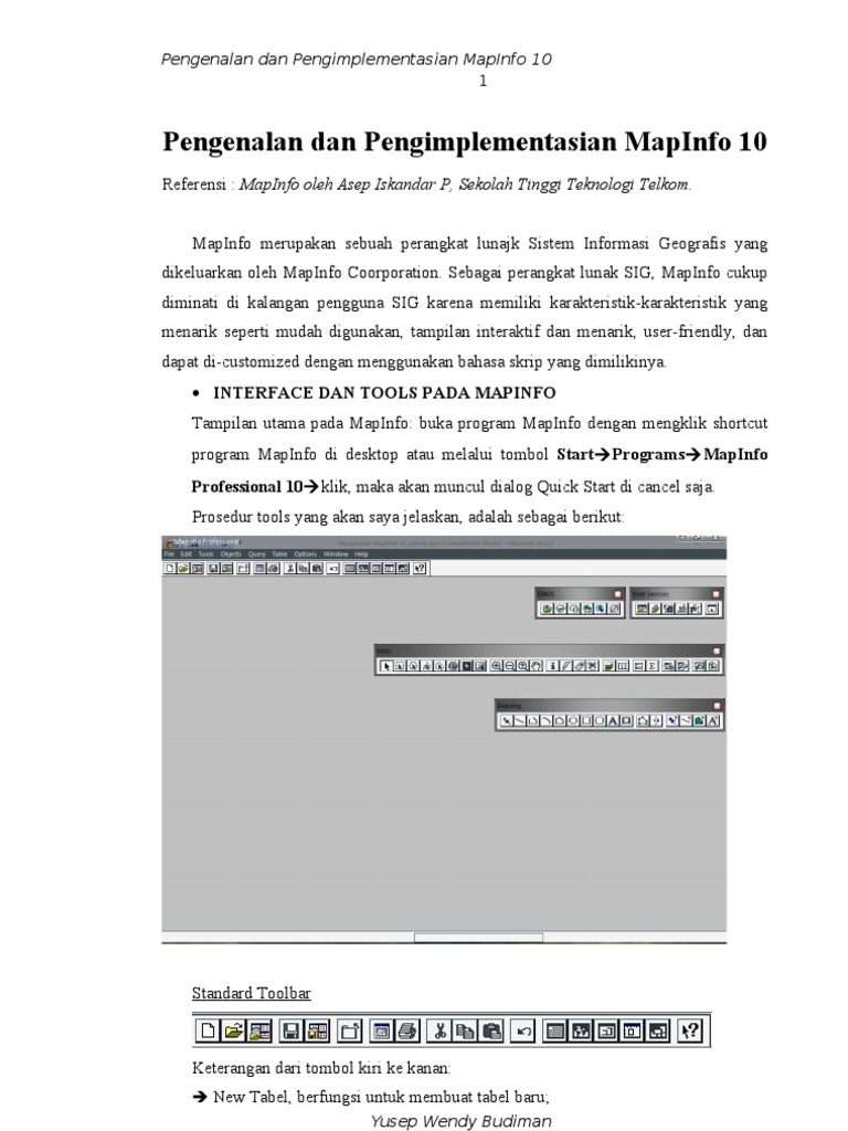 Pengenalan MapInfo 10 - Wendy | PDF