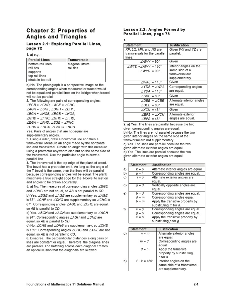 Properties of Angles and Triangles | PDF