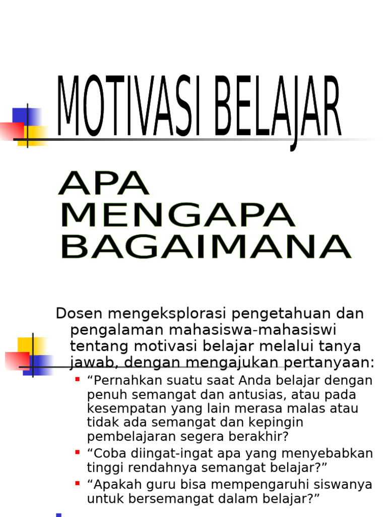 Motivasi Belajar | PDF