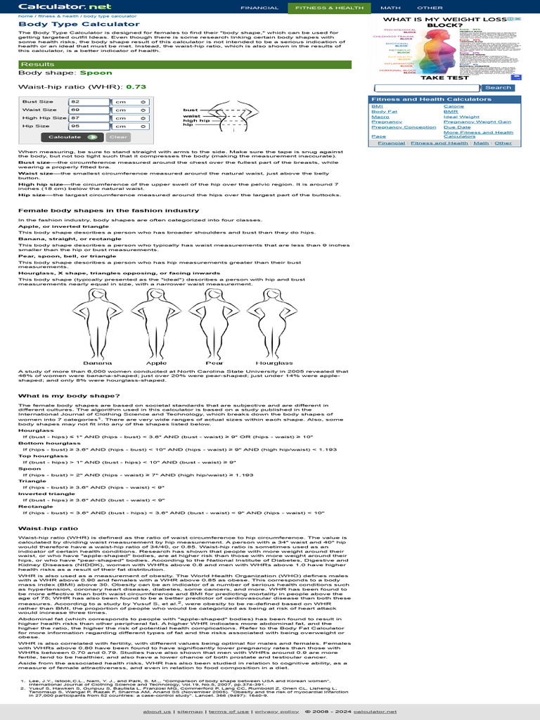 Body Type Calculator | PDF