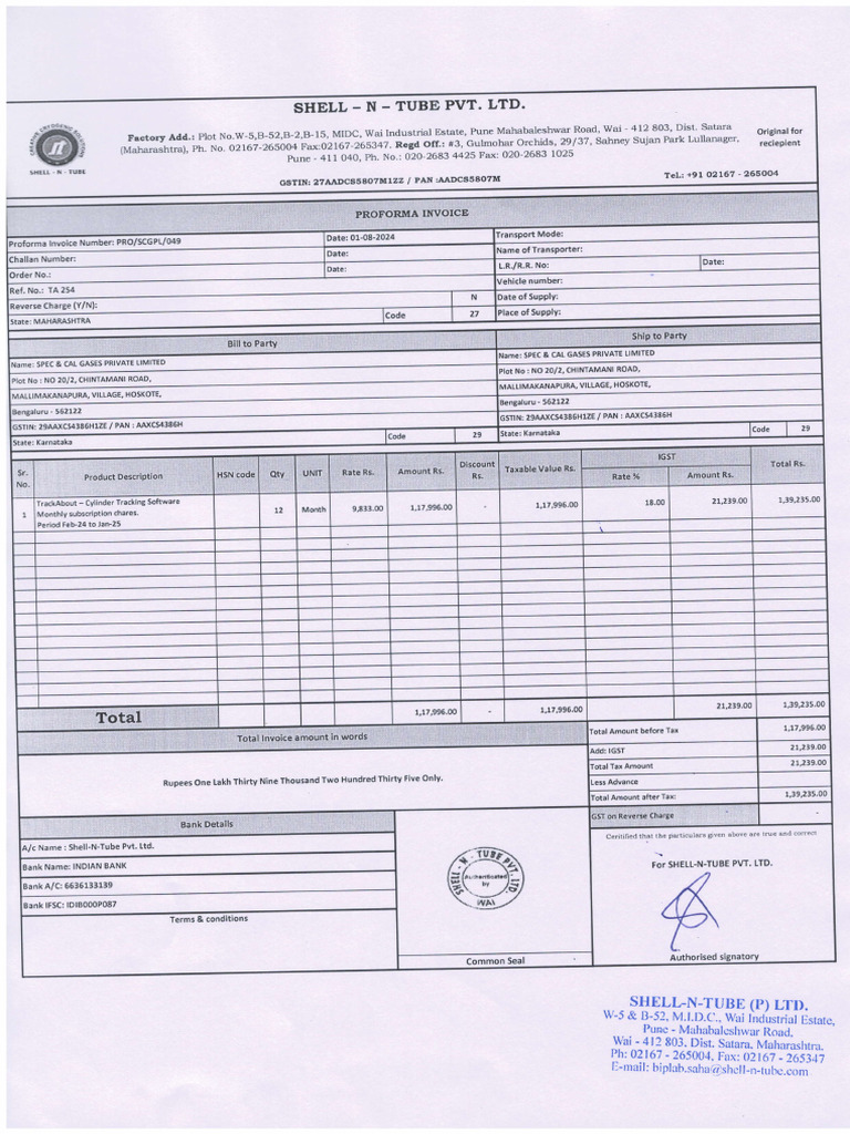 Pro. 049 TA254 - SPEC & CAL GASES PVT LTD | PDF