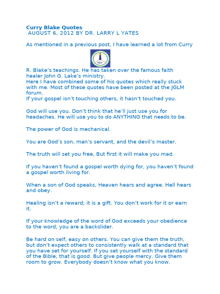 Curry Blake Quotes | PDF