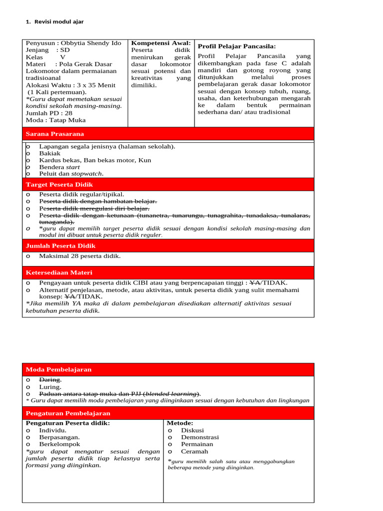 t1 Aksi Nyata Revisi Modul Ajar | PDF