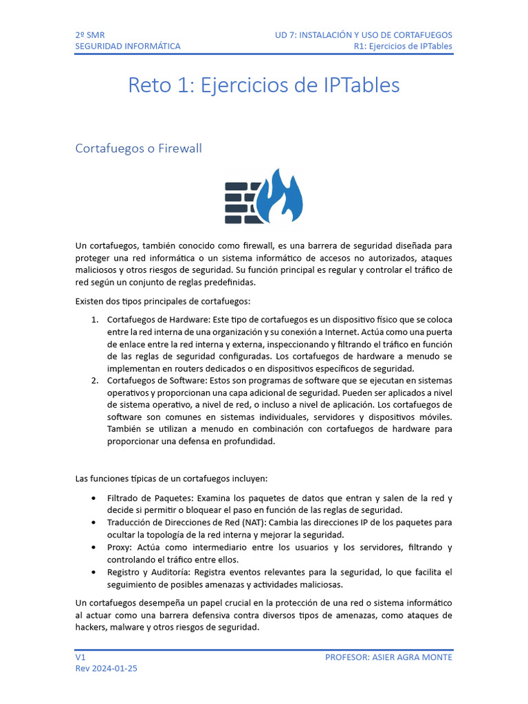 U7 R1 Ejercicios IPtables | PDF