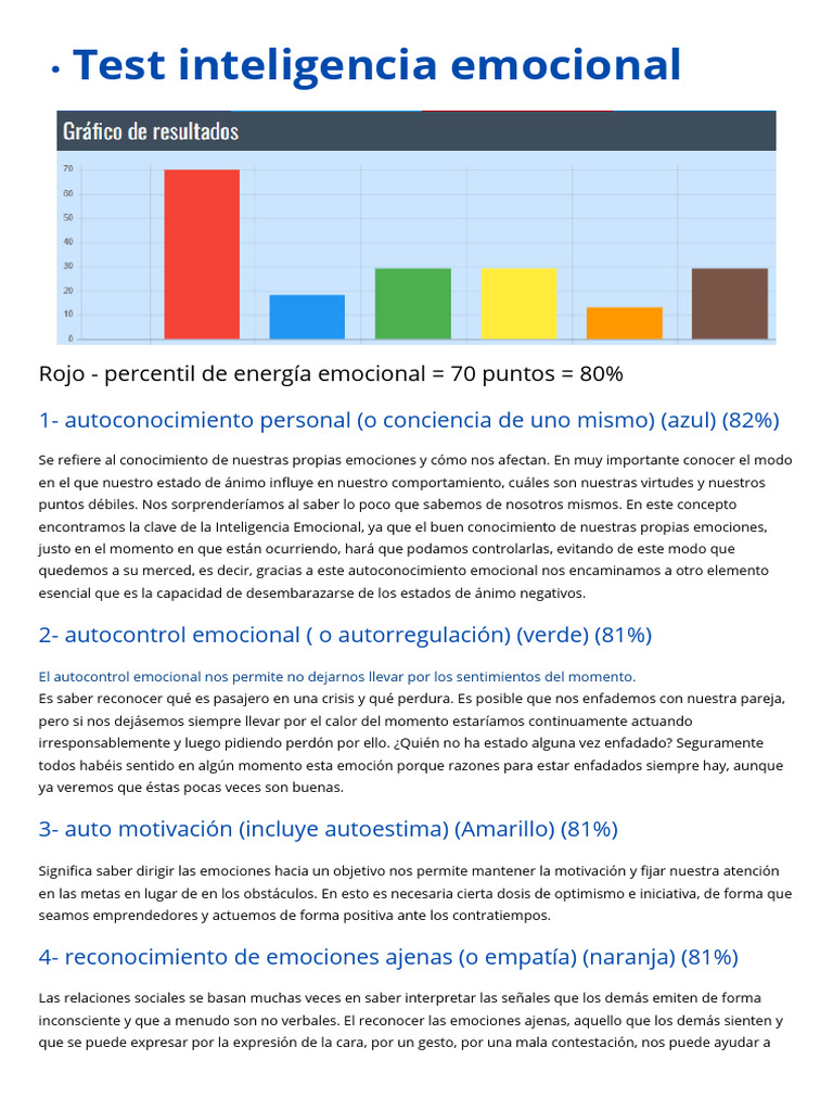 Test Inteligencia Emocional | PDF