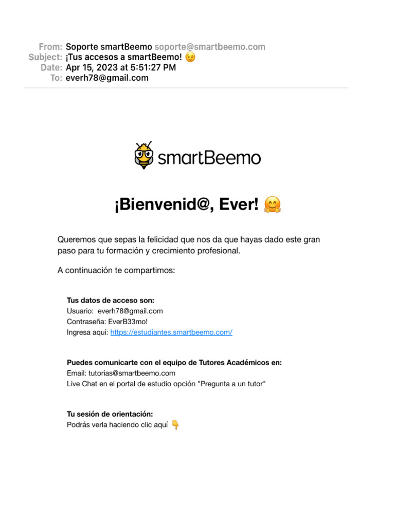 ¡Tus Accesos A SmartBeemo! ? | PDF