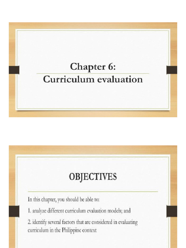 Curriculum Evaluation | PDF