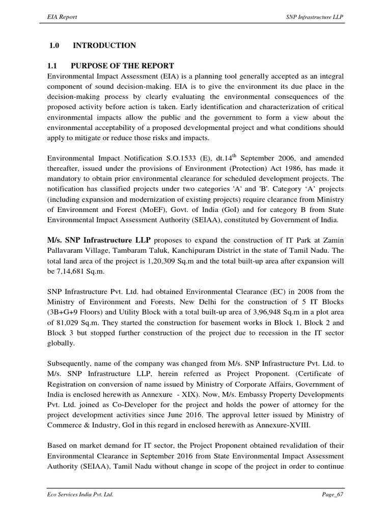 Eia Report 1 | PDF
