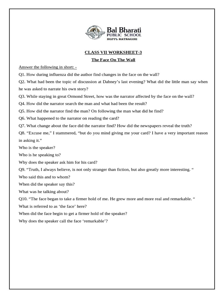 Classs VII English Assignment 3 | PDF