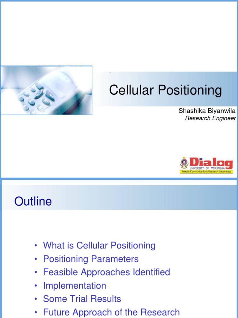 Cellular Positioning: Shashika Biyanwila | PDF | Estimation Theory ...