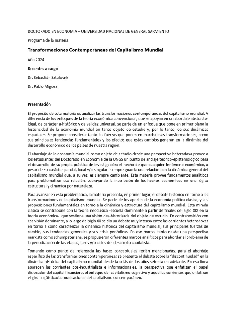 Programa Transf Contemp Capit Mundial (2024) | PDF