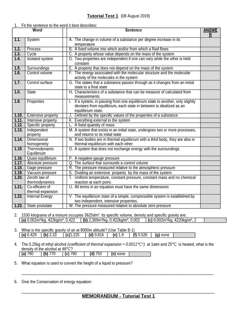 Tutorial Test 1 | PDF