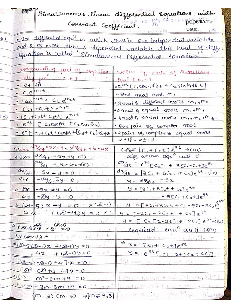 6Th Sem M-1 (Simultaneous) | PDF