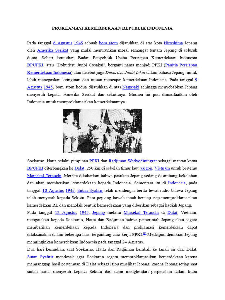 Proklamasi Kemerdekaan Republik Indonesia | PDF | Indonesia ...