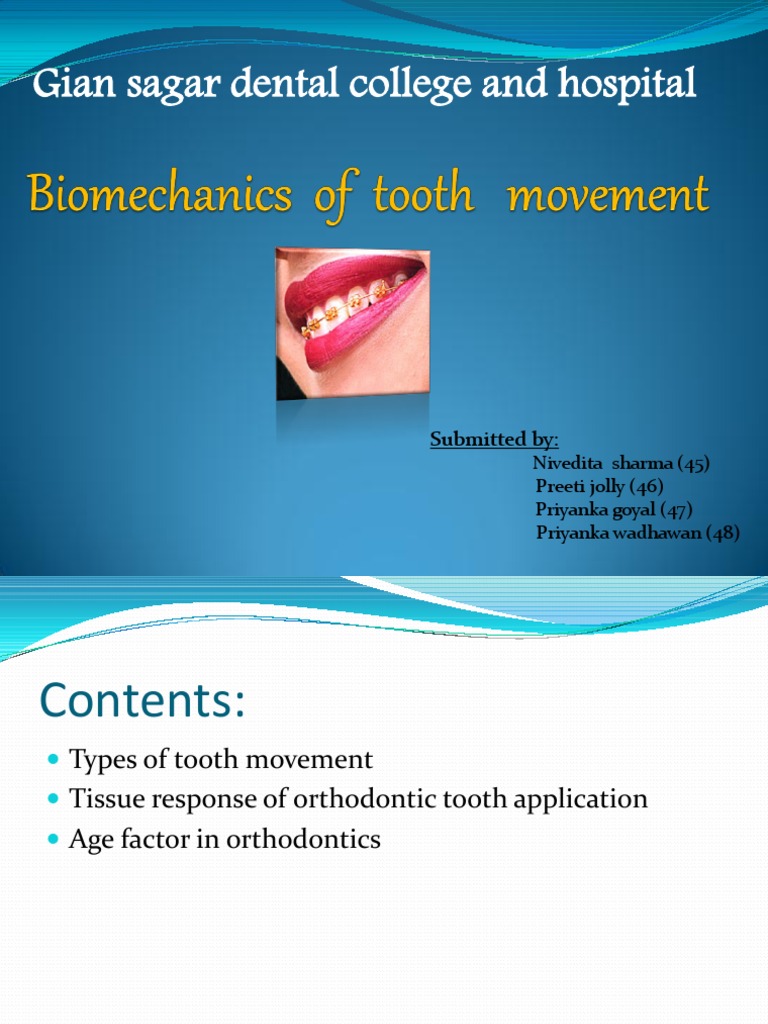 Bio Mechanics of Tooth Movement | PDF | Human Tooth | Mouth