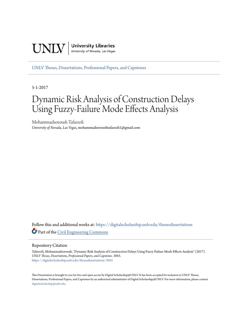 Dynamic Risk Analysis of Construction Delays Using Fuzzy-Failure Mode Effects Analysis (PDFDrive ...