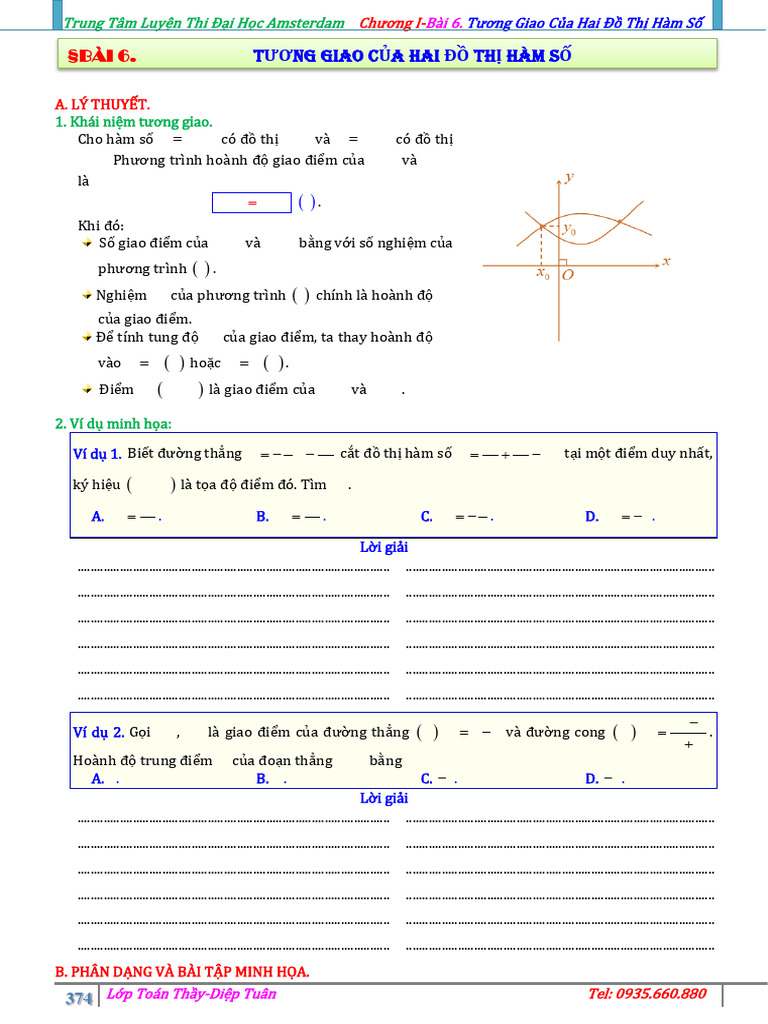 Bai Tap Tuong Giao Cua Hai Do Thi Ham So Diep Tuan | PDF