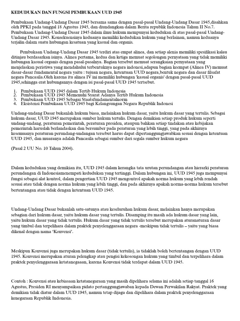 KEDUDUKAN DAN FUNGSI PEMBUKAAN UUD 1945.docx 20240825 083516 000 | PDF