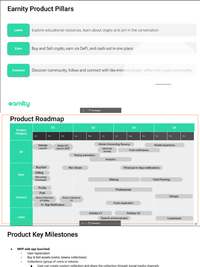 Earnity - Product Overview and Roadmap | PDF