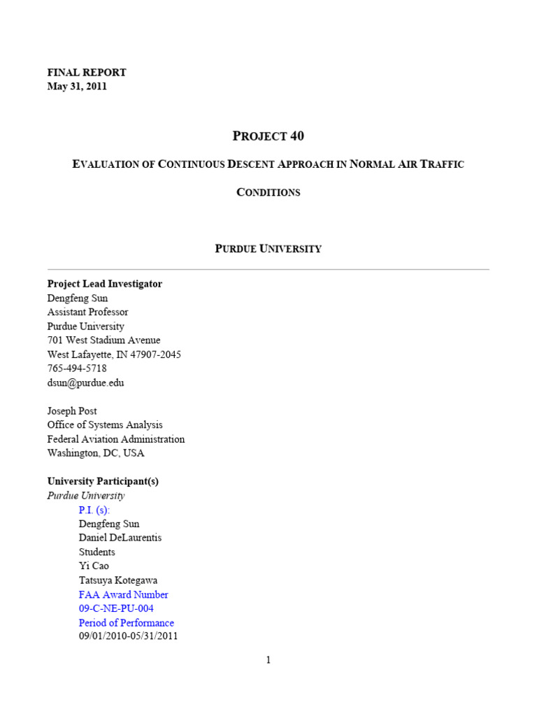 Continuous Descent Approach Evaluation | PDF | Air Traffic Control ...