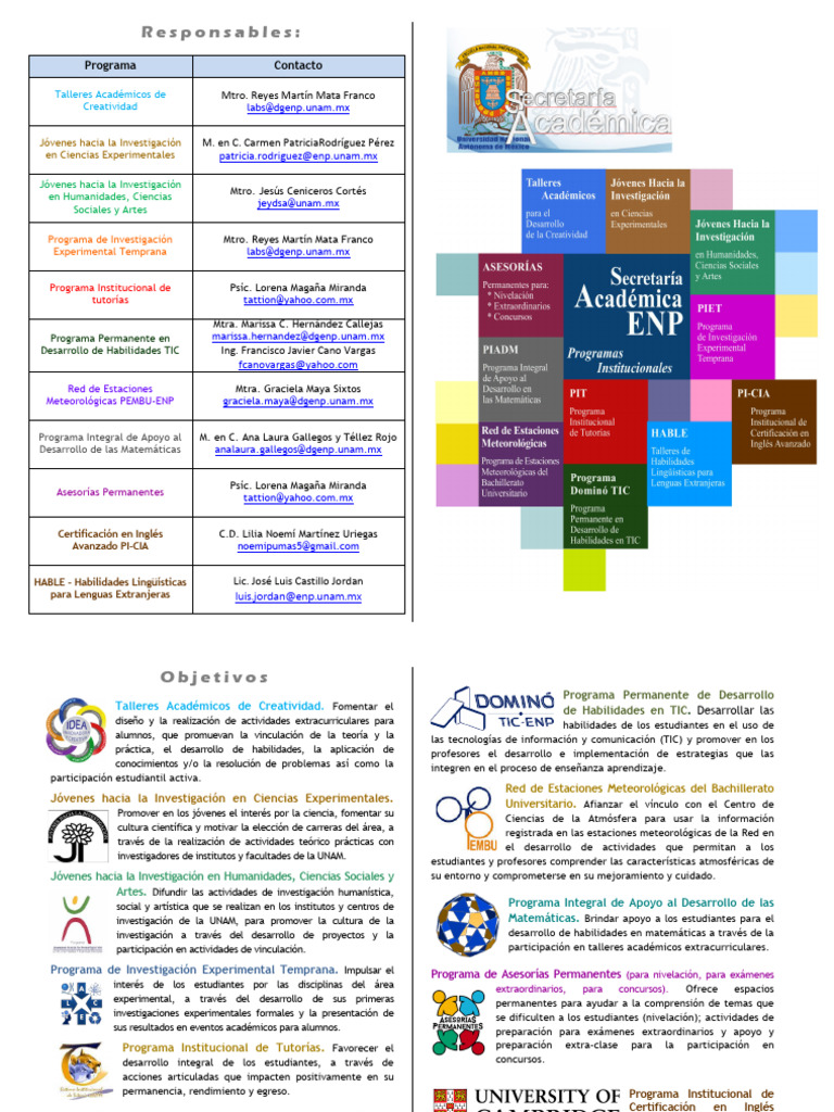 Programas Institucionales ENP | PDF