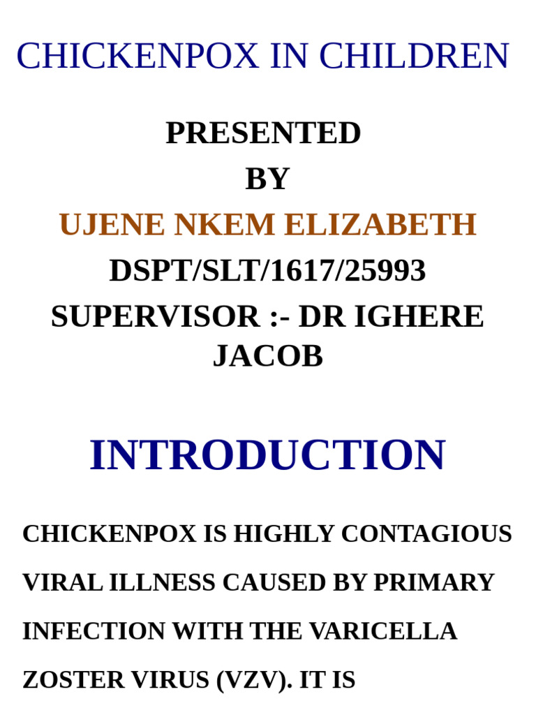 Chickenpox in Children | PDF | Viral Diseases | Clinical Medicine