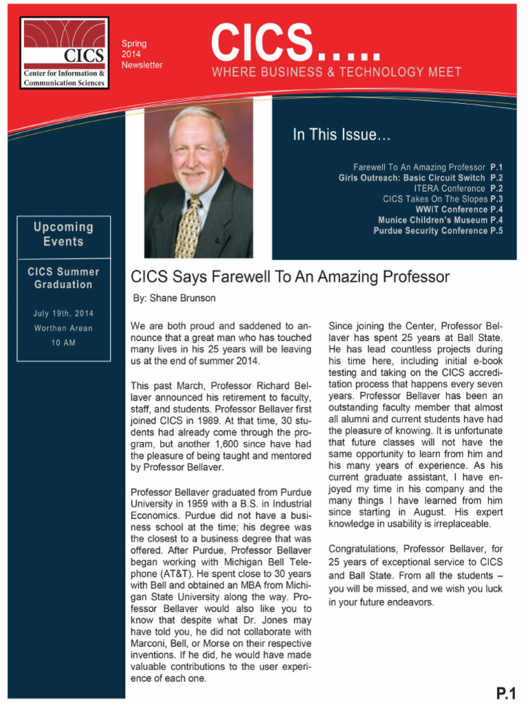 CICS Spring 2014 Newsletter | PDF