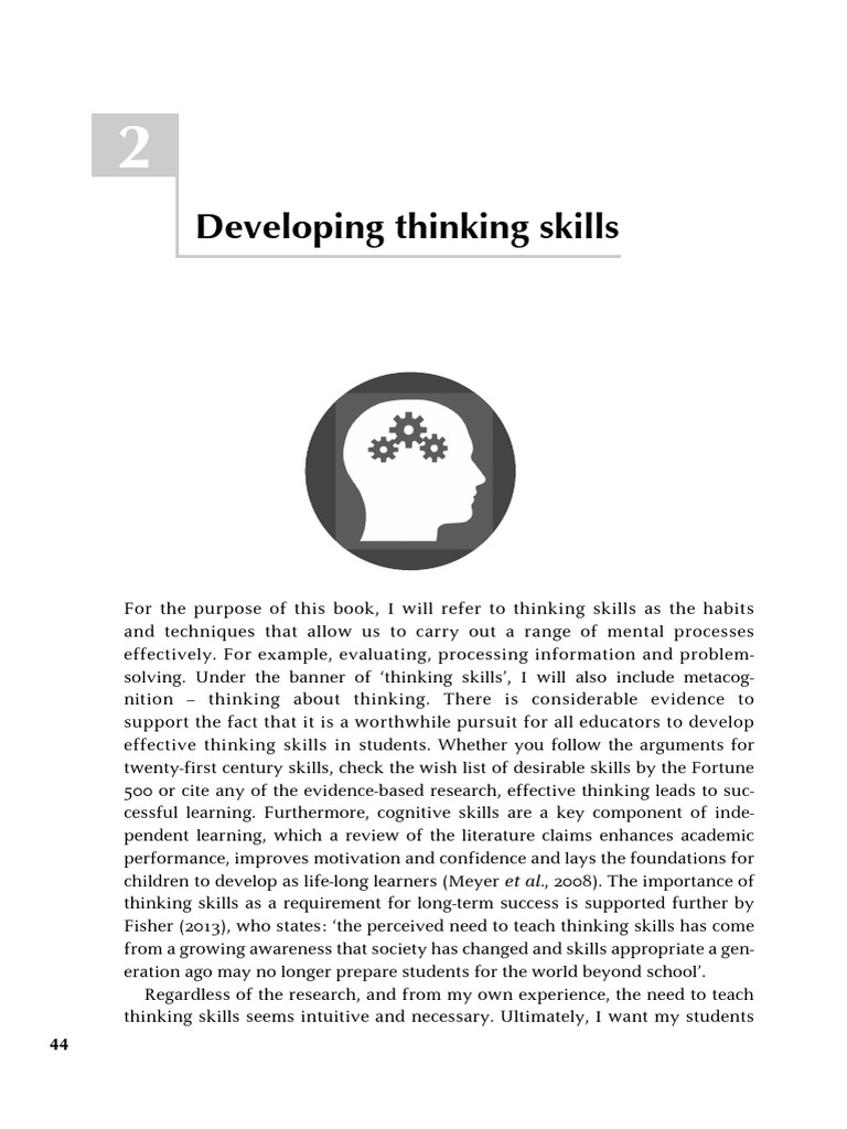 Topic 5 Developing Thinking Skills | PDF