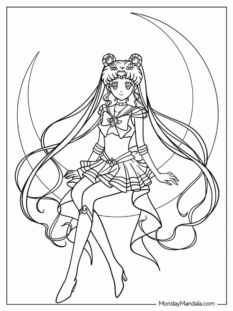 Sailor Moon Sitting On Crescent Moon | PDF