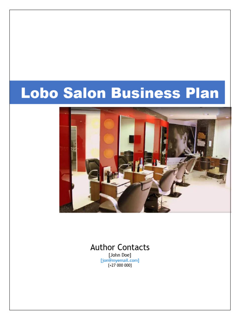 Lobo Salon Business Plan | PDF