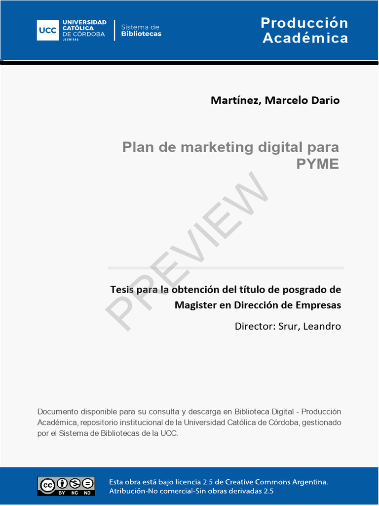 Preview: Plan de Marketing Digital para Pyme | PDF