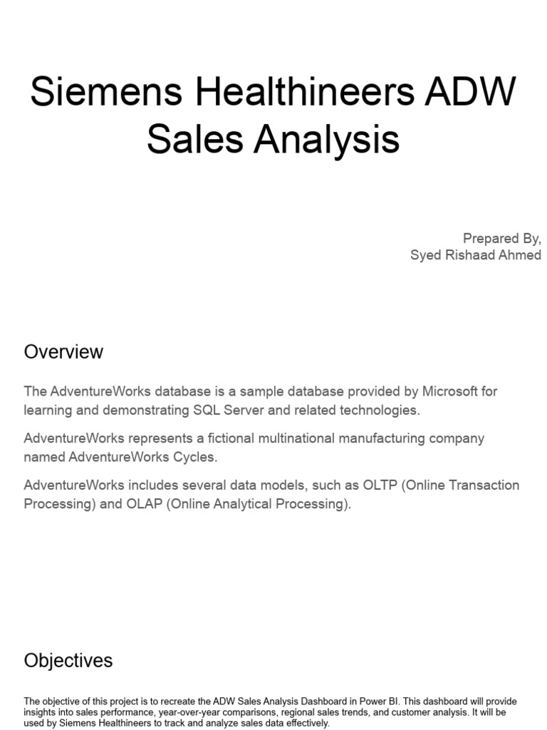 AdventureWorks Sales Analysis | PDF