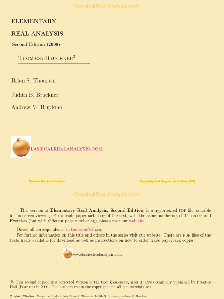 Elementary Real Analysis: Second Edition (2008) | PDF | Series ...