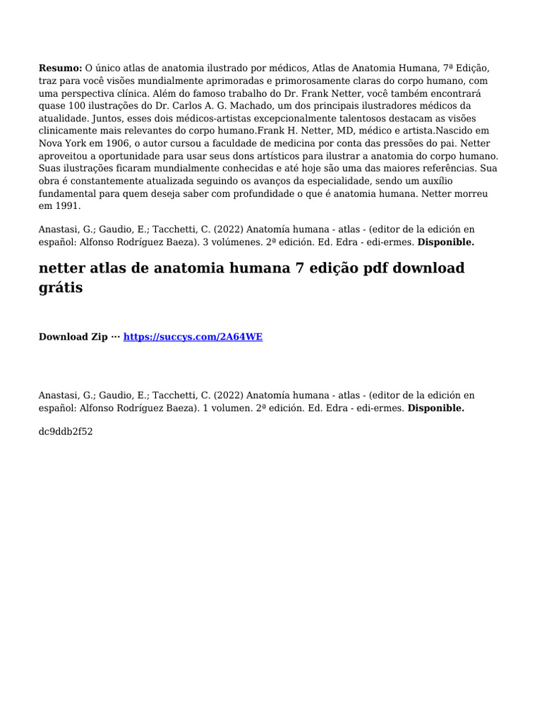 Netter Atlas de Anatomia Humana 7 Edição PDF Download Grátis | PDF