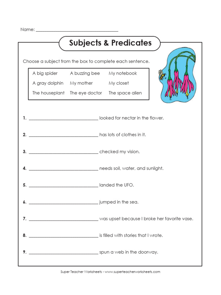 Subject Predicate Word Box WDWMN | PDF