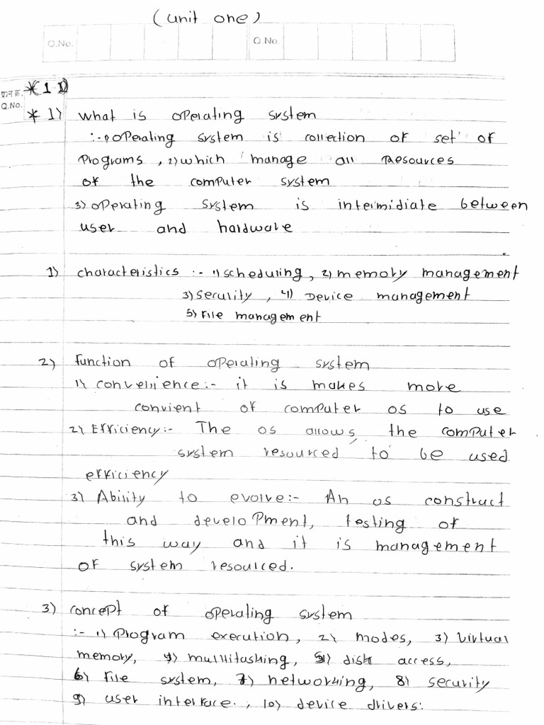 1) OS - Unit One | PDF | Computer Engineering | System Software