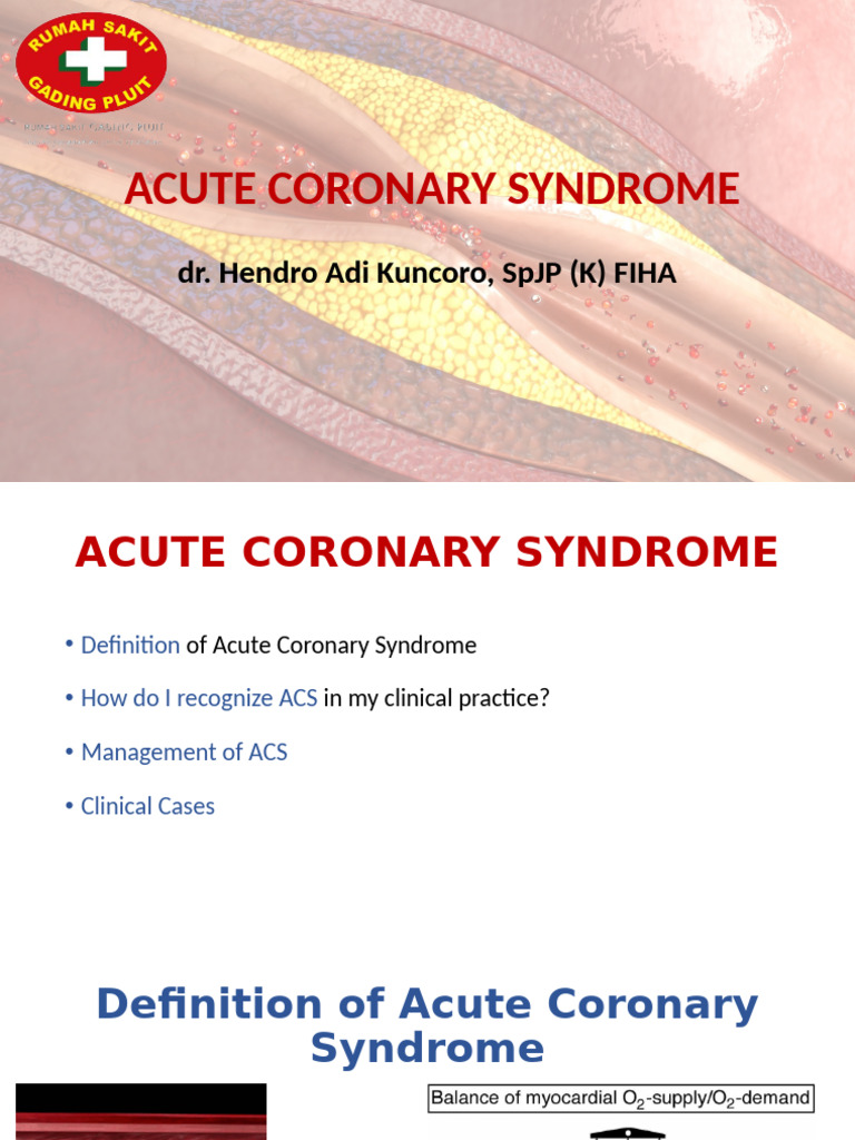 Acute Coronary Syndrome Presentation Sudin Jakut | PDF | Myocardial ...
