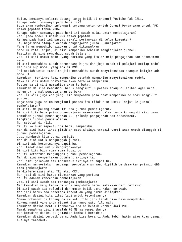 Cara Membuat Jurnal Pembelajaran PPG 2024 Di PMM - 360p | PDF