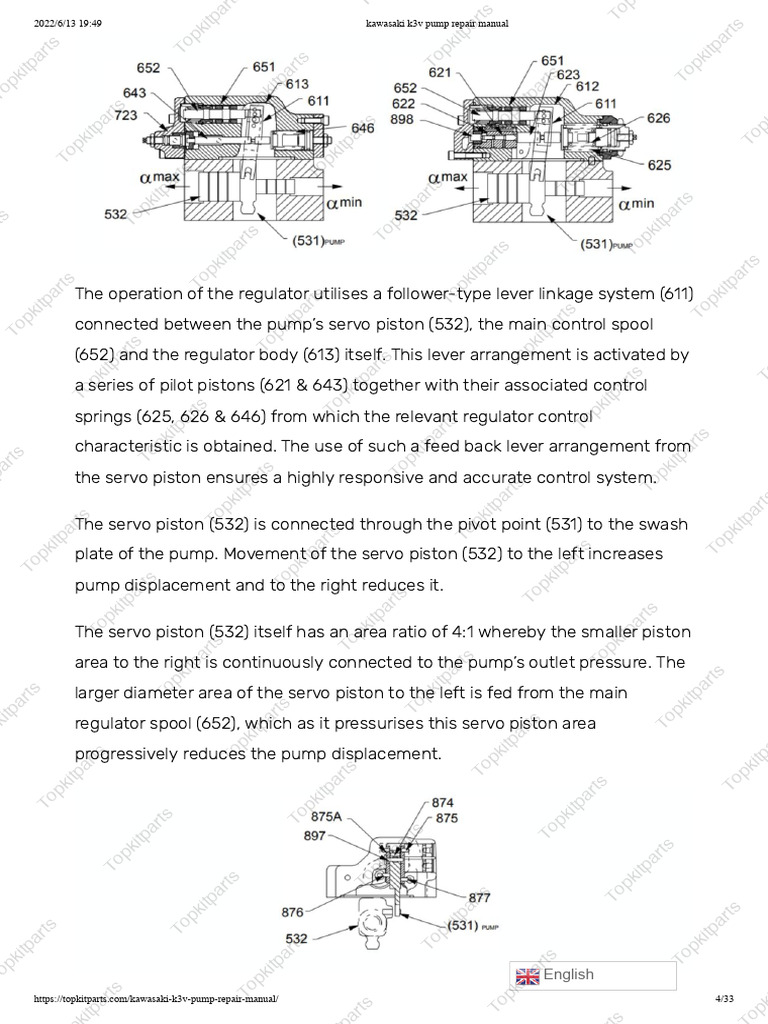 Kawasaki k3v Pump Repair Manual 4 | PDF