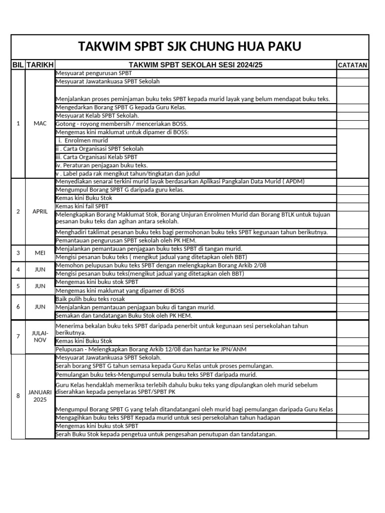 Takwim SPBT 2022 2023 | PDF