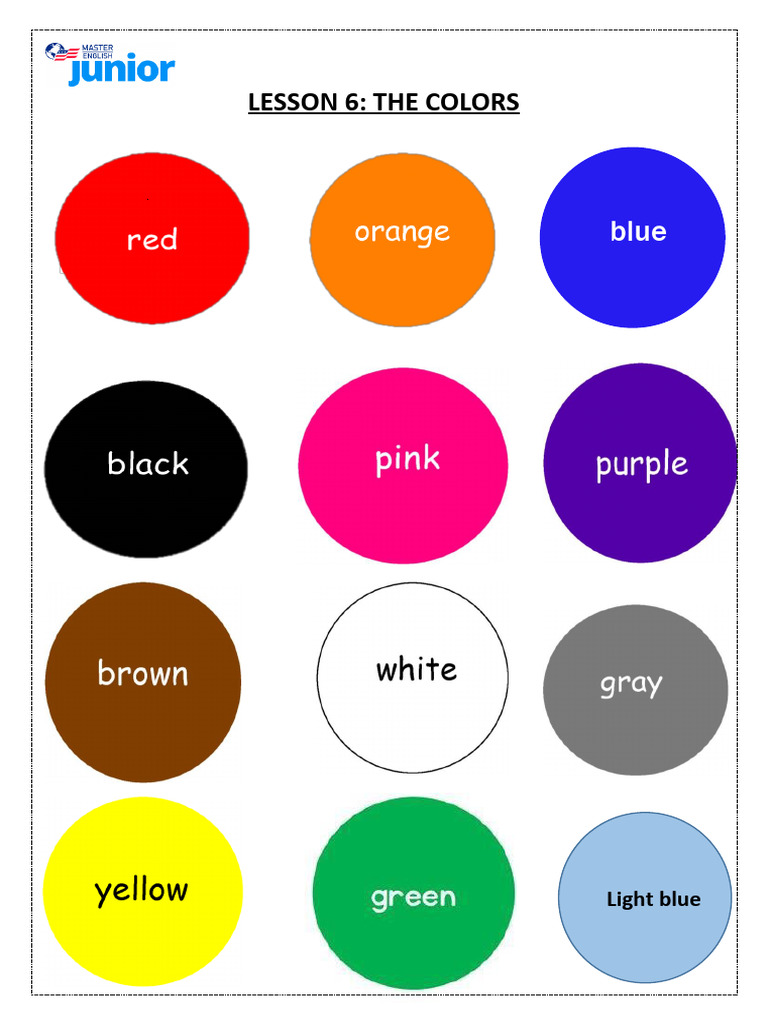 Lesson 6 COLORS | PDF