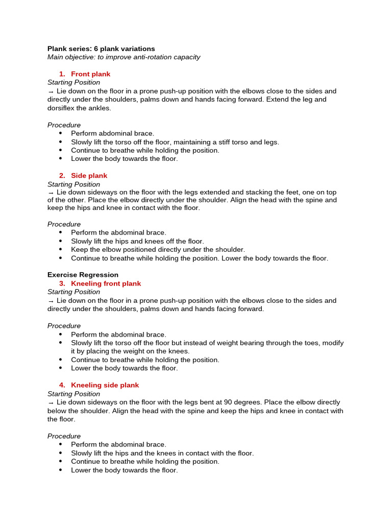 6 Plank Series | PDF