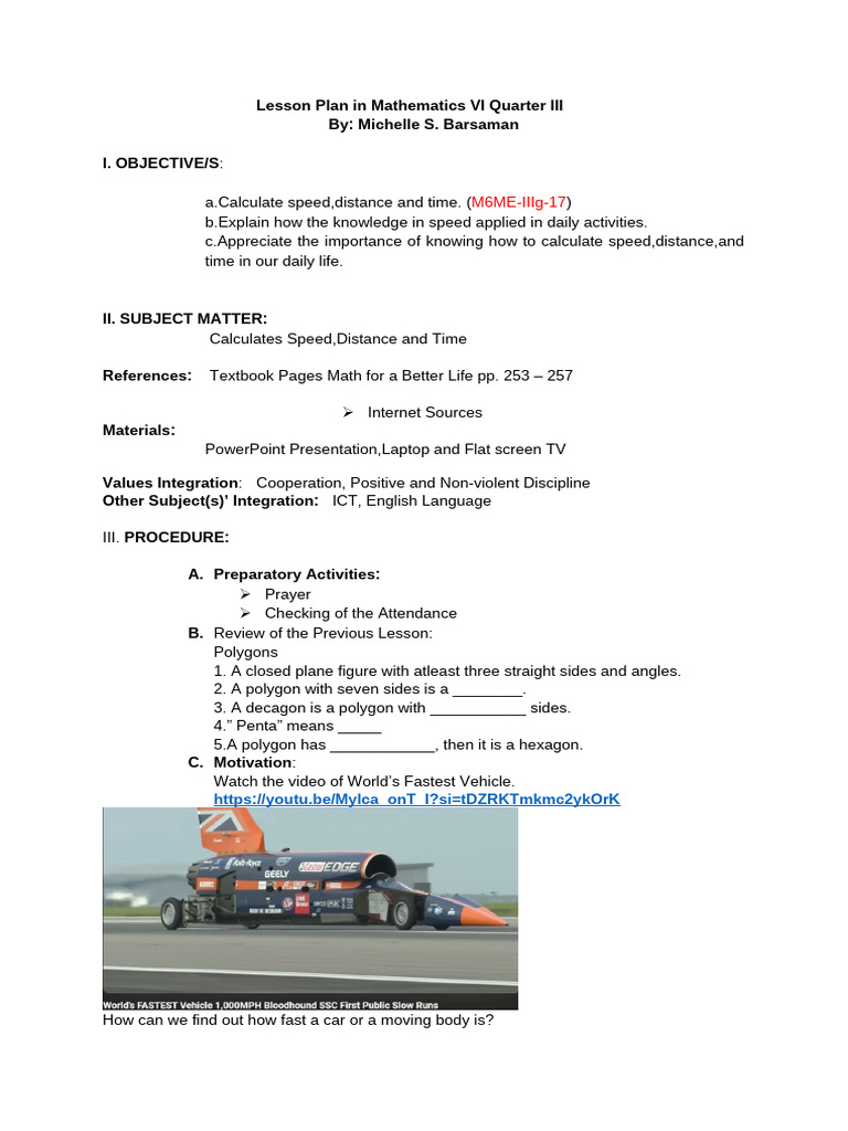 Calculating Speed, Distance, and Time | PDF | Speed