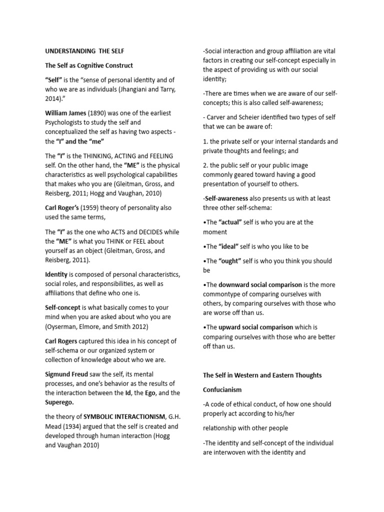 Understanding The Self | PDF