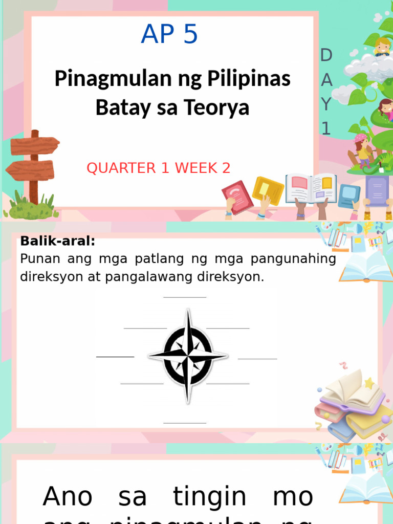 Pinagmulan NG Pilipinas Batay Sa Teorya: Quarter 1 Week 2 | PDF | Plate ...