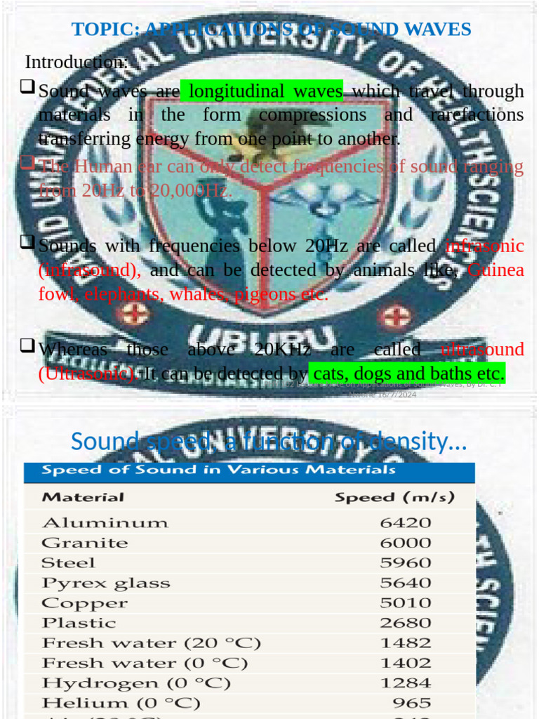 PHY 102 Applications of Sound Waves | PDF