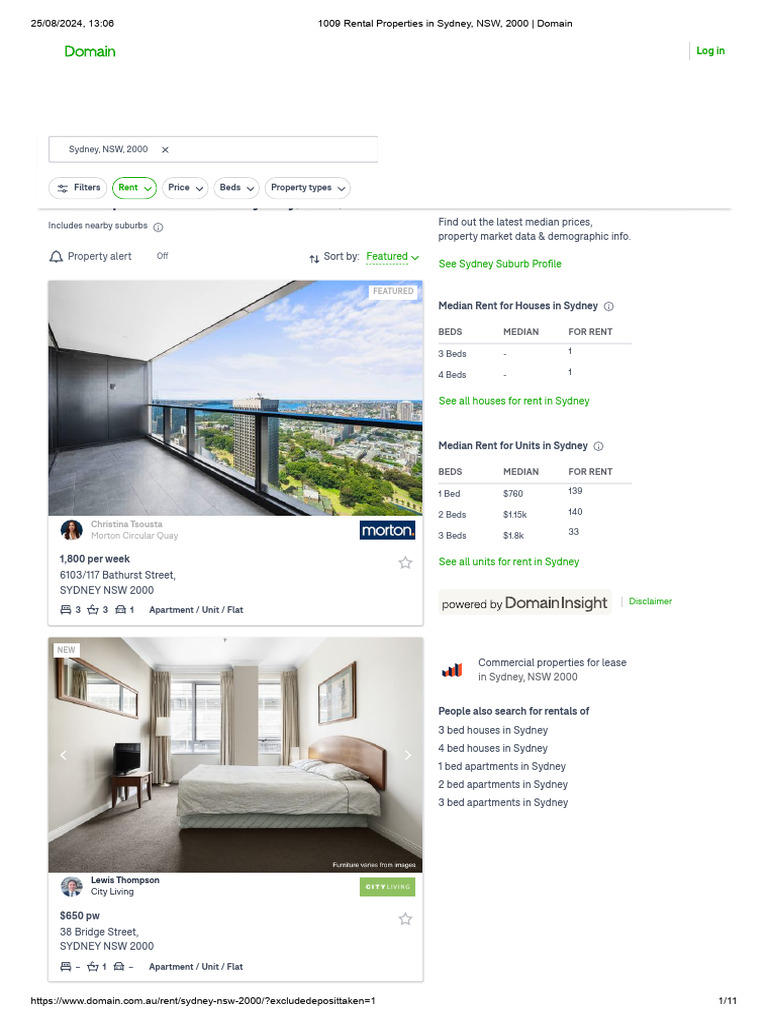 Rental Properties in Sydney, NSW, 2000 _ Domain | PDF