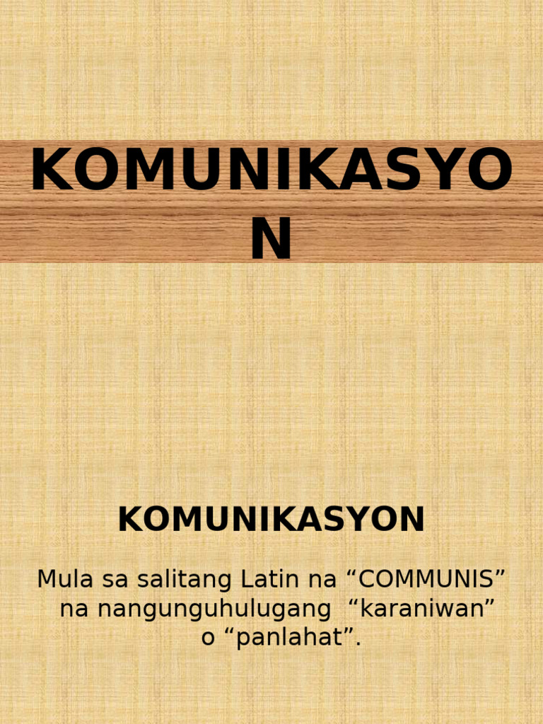 Komunikasyon | PDF