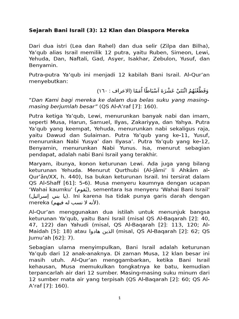 Sejarah Bani Israil | PDF