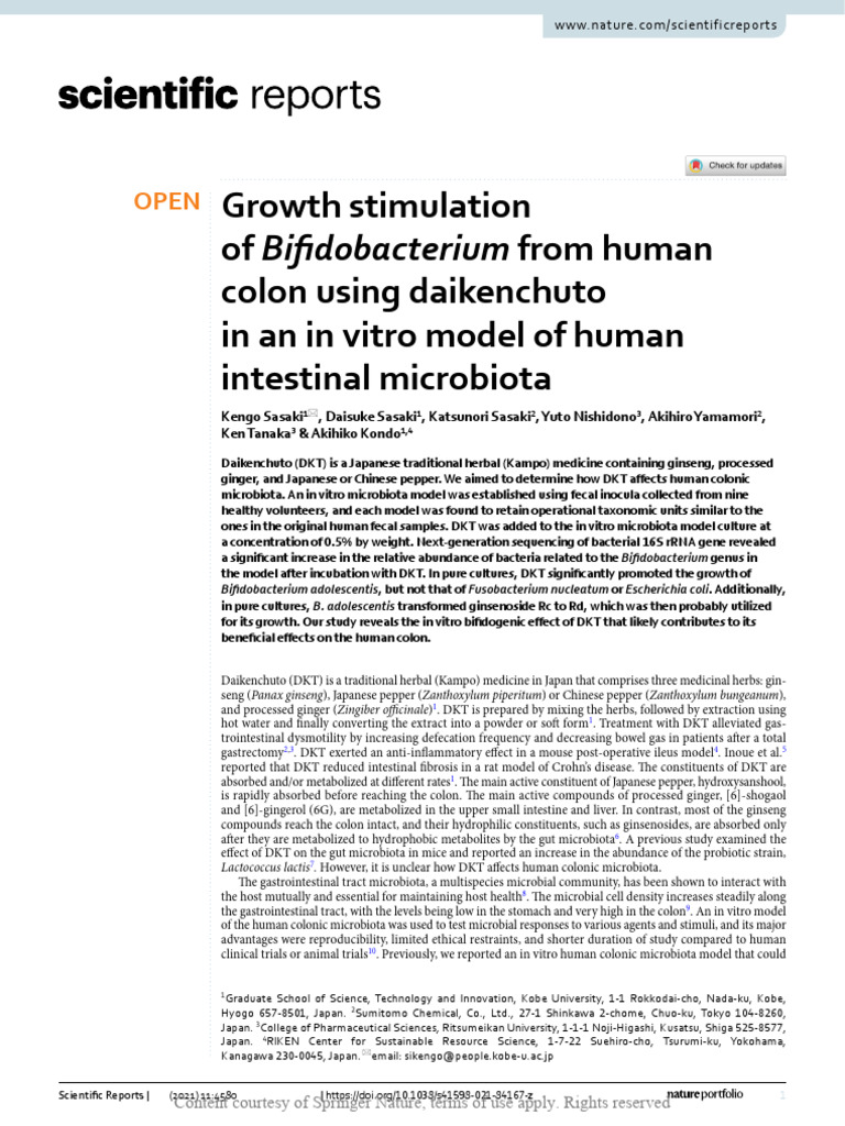 Growth Stimulation of Bifidobacterium From Human C | PDF